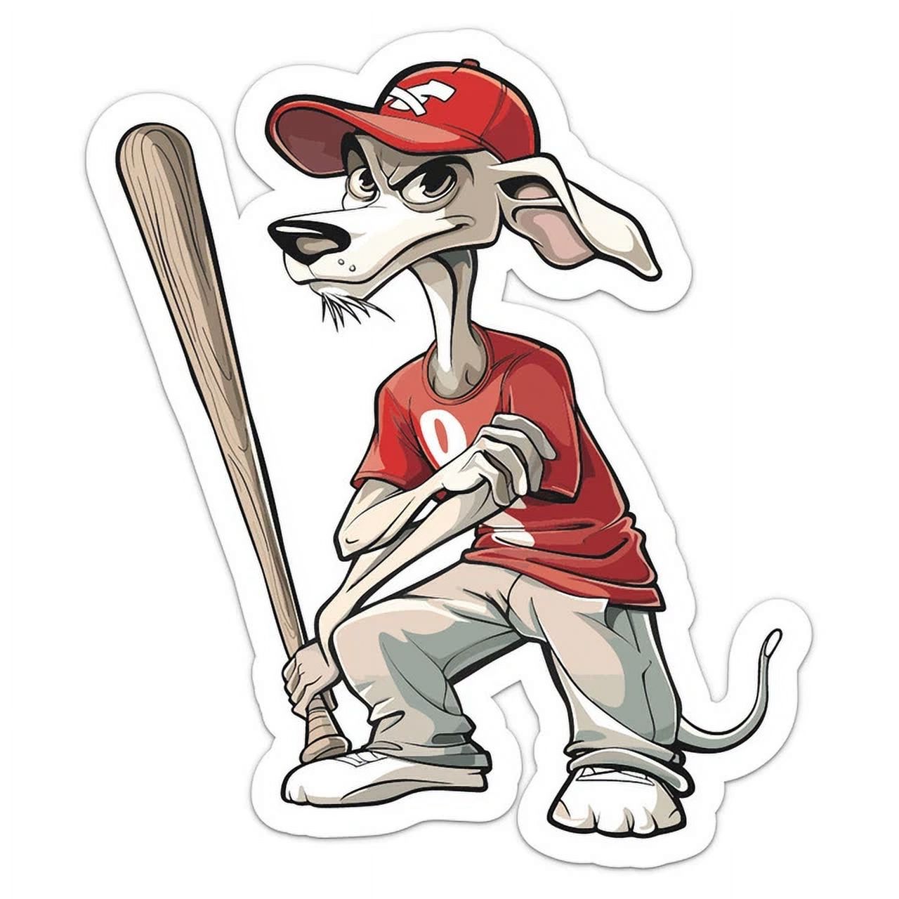 Baseball Whippet Dog Sticker Phone Decal Water Bottle Stickers Car ...