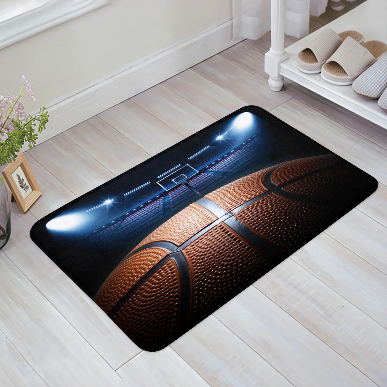Baseball White Floor Mat Entrance Door Mat Living Room Kitchen Rug Non ...