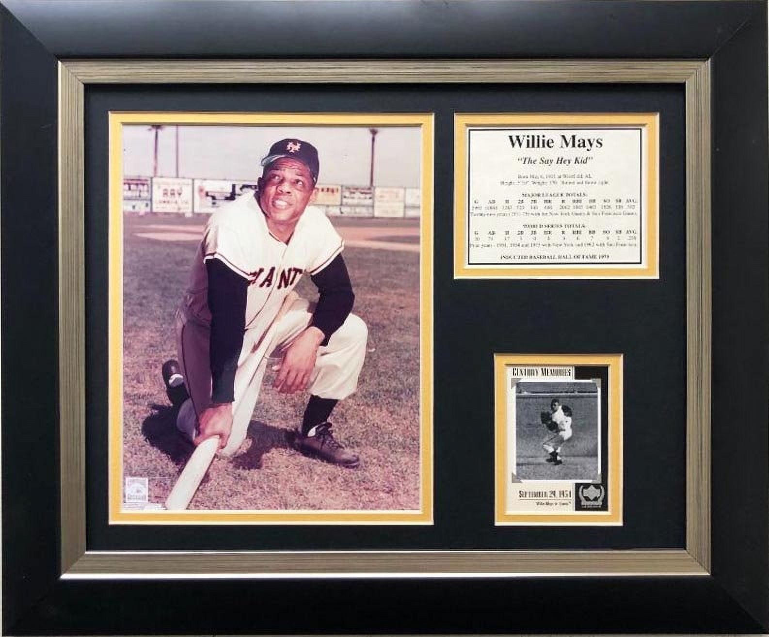 Baseball "Willie Mays- The Say Hey Kid" Framed Art with photo/stats ...