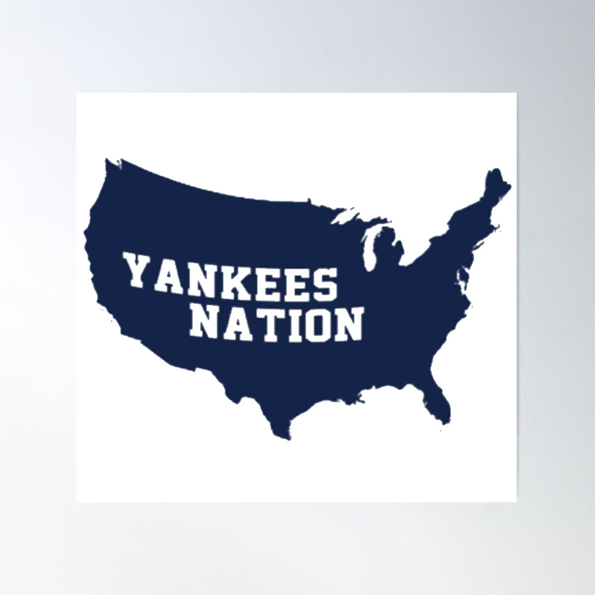 Baseball - Yankee Nation Poster Wall Art, Modern Wall Decor For Living ...