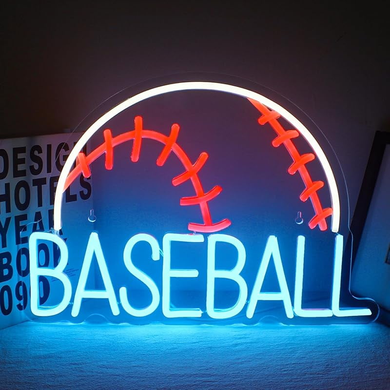 Baseball neon sign sport LED sign ball neon light blue neon sign for ...
