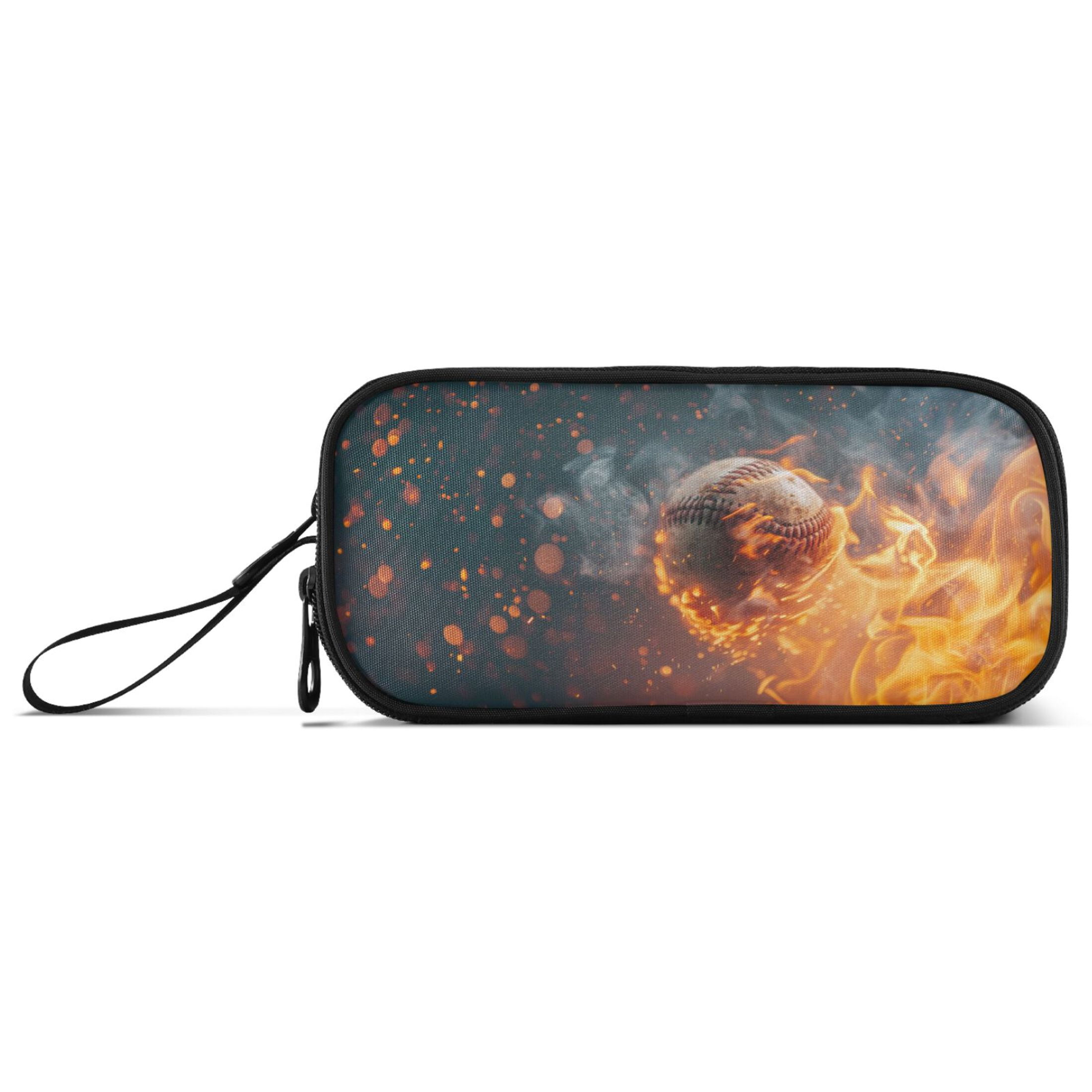 Baseball on Fire Pencil Case Stationary Holder Pen Bag Pencil Pouch ...