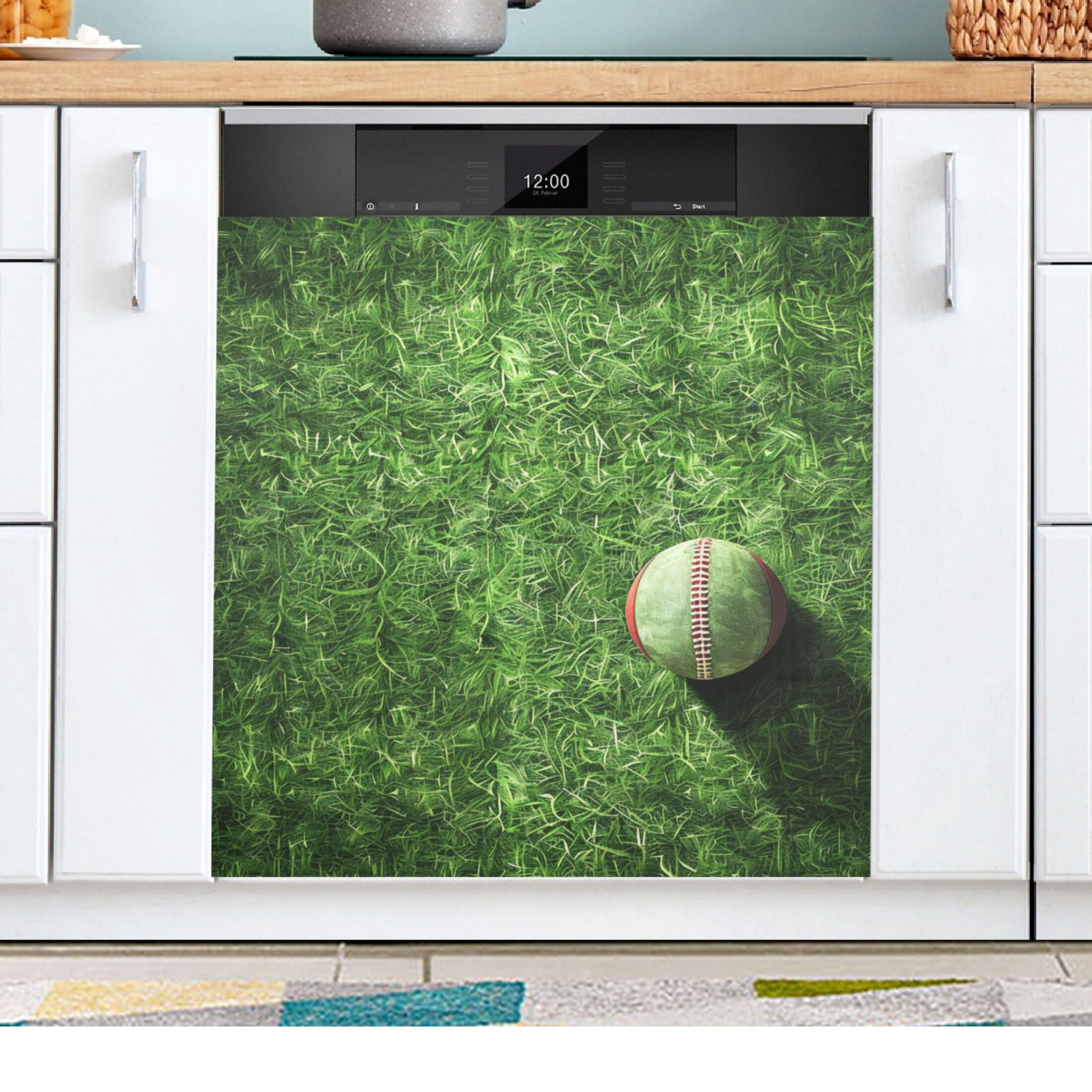 Baseball on Grass Dishwasher Magnetic Refrigerator Magnet Cover Kitchen ...
