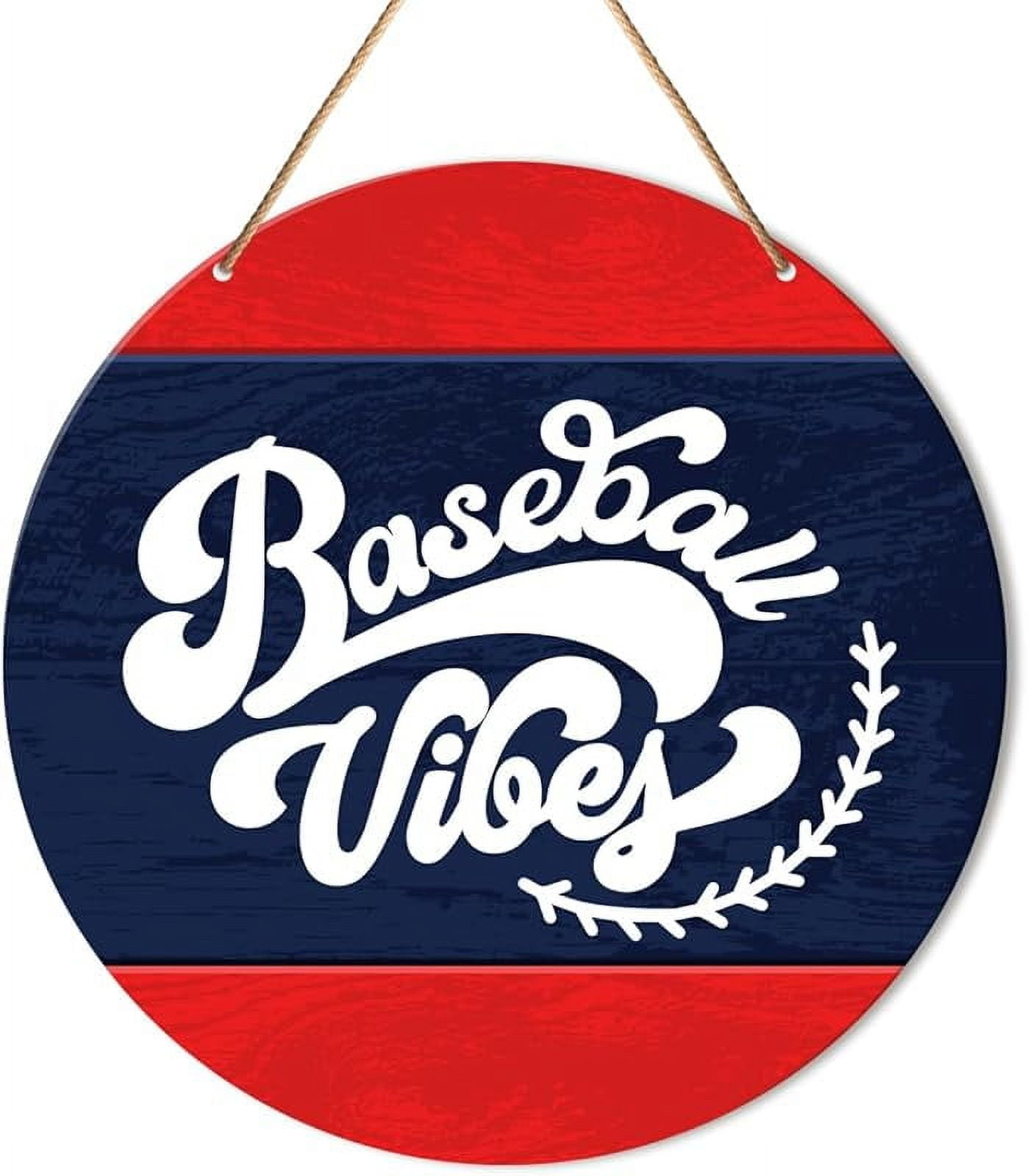 Baseball sign wall decorated with front door sign, baseball hanging ...