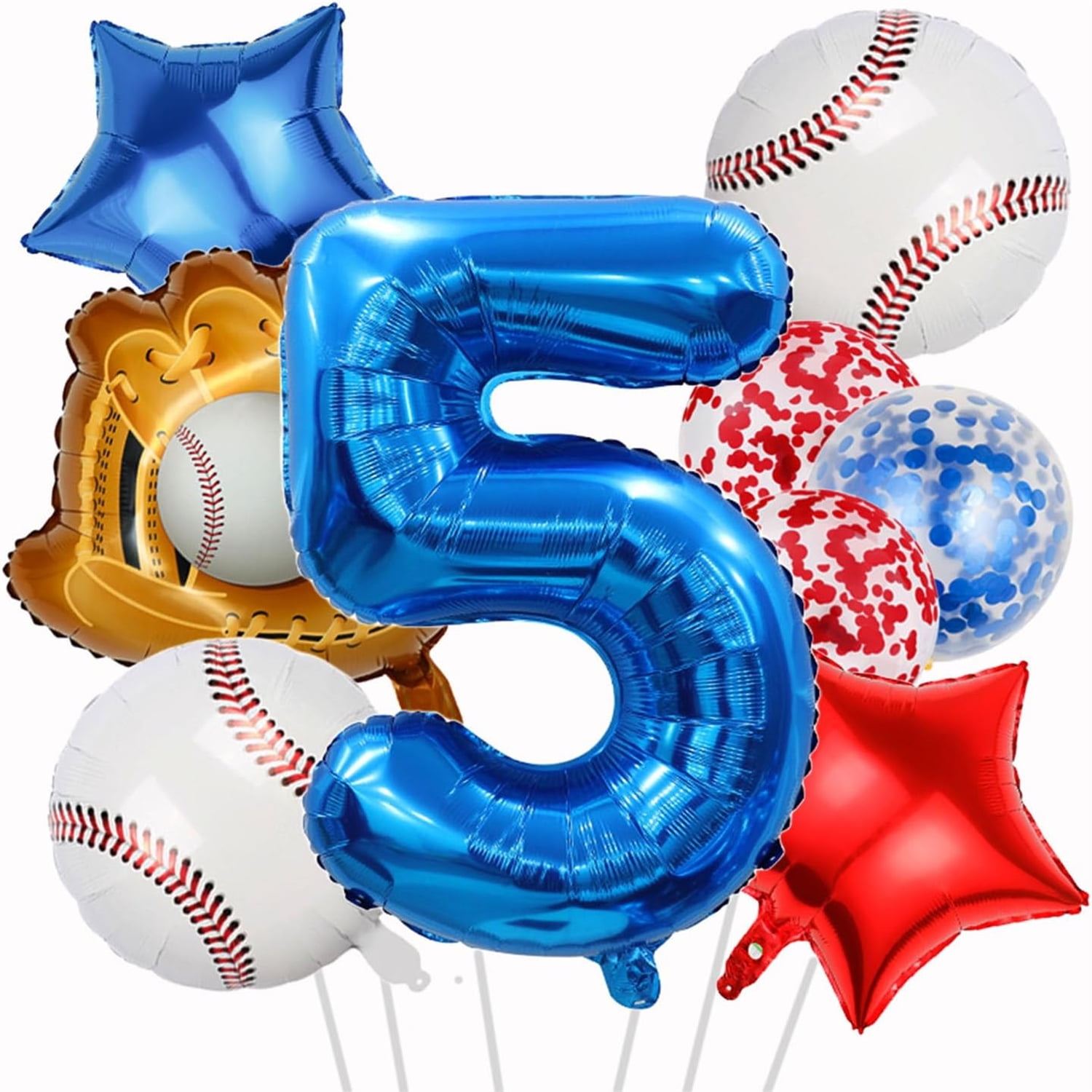 Baseball theme balloon 5th birthday party supplies with Baseball glove ...