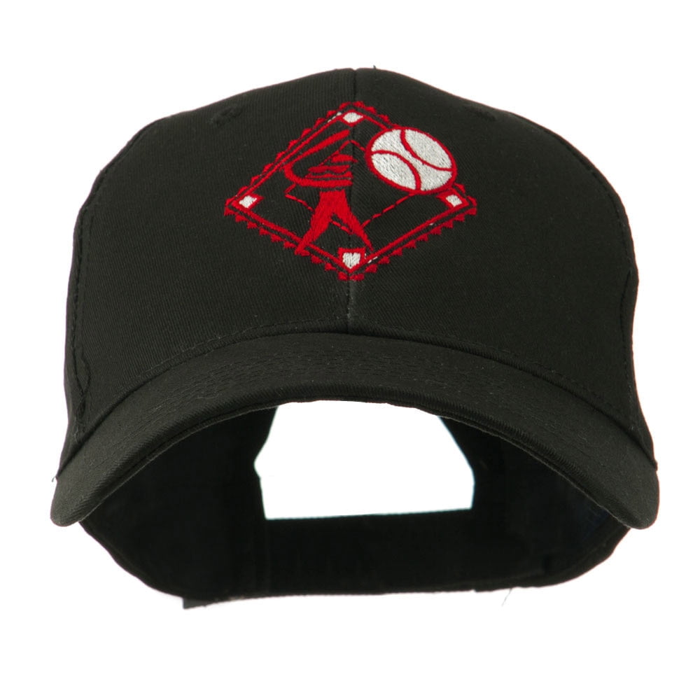 Baseball with Big Ball Logo Embroidered Cap - Black OSFM - Walmart.com
