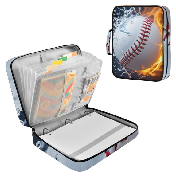 Baseball with Flame Water Accordion File Organizer Expanding File ...
