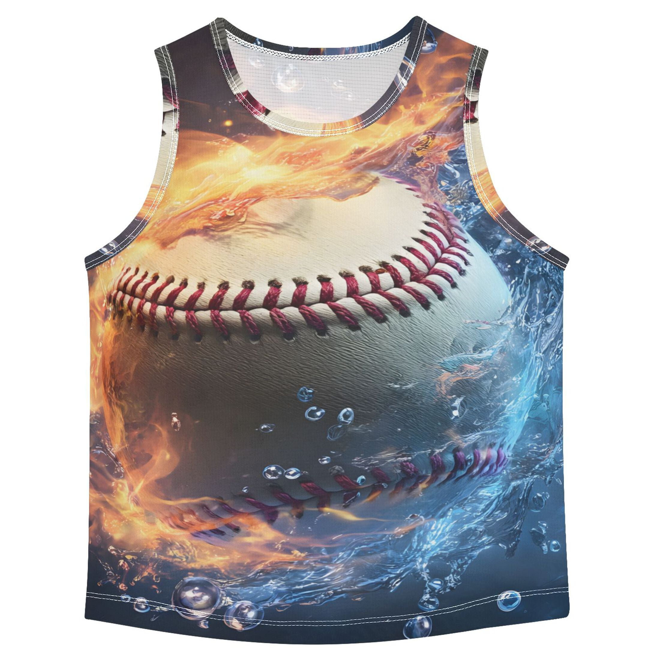 Baseball with Flame and Water Boys' Vest Undershirt Tank Top Sleeveless ...