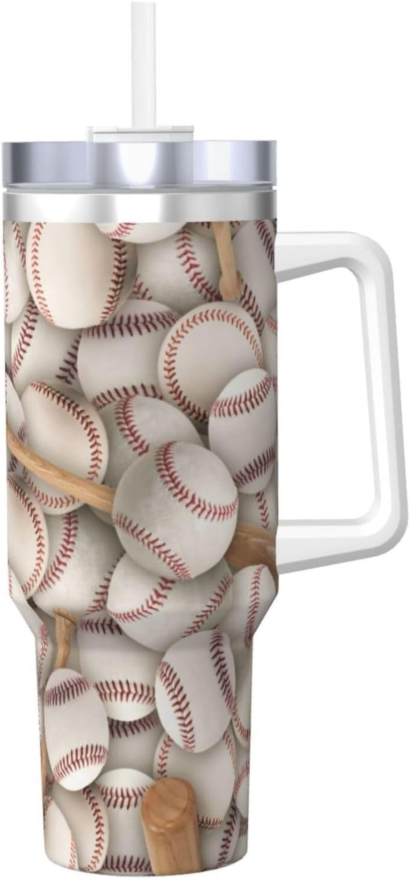 Baseballs Sports Softball Softball Football 40oz Tumbler With Handle ...