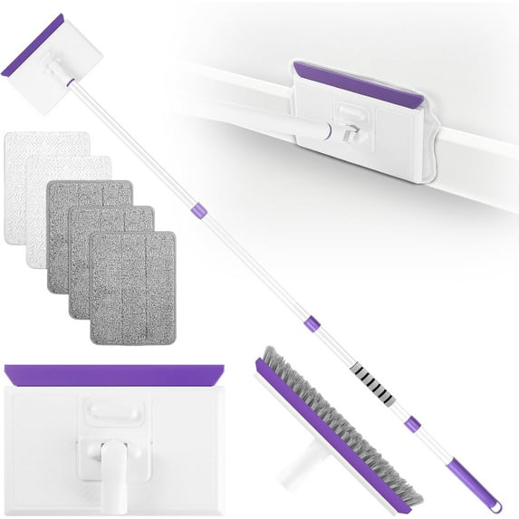 Baseboard Cleaner Tool with Handle 2.0, 60" Extendable Long Handle ...