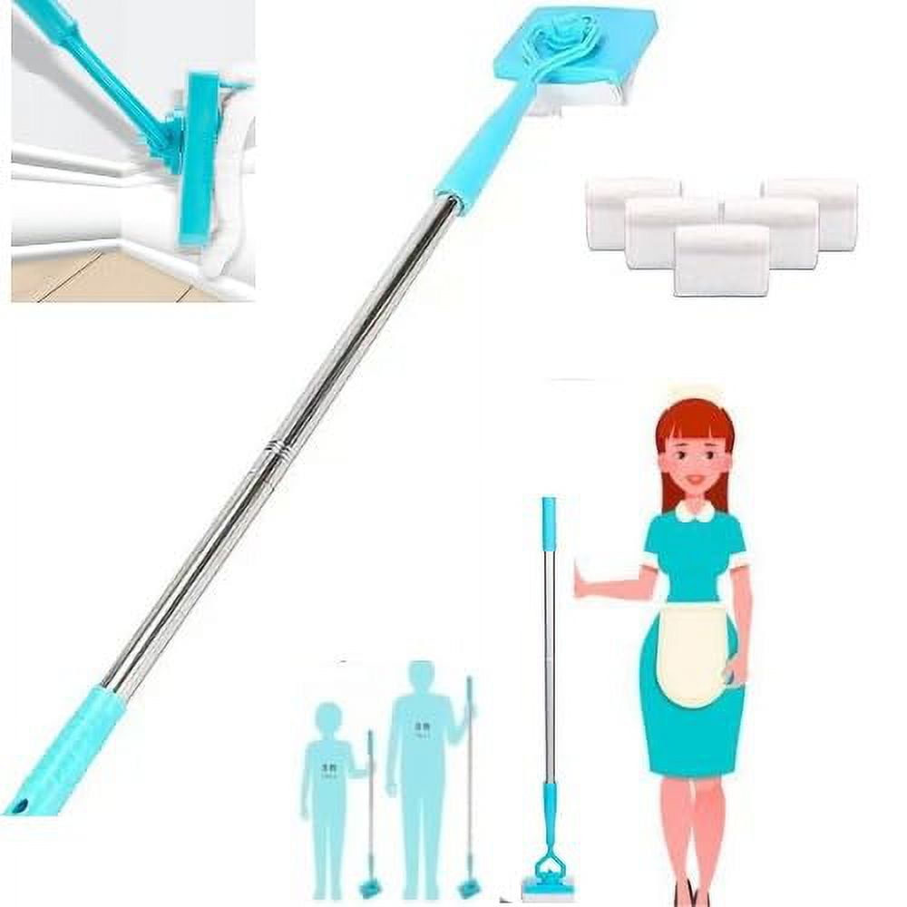 Baseboard Cleaner Tool with Handle 5 Reusable Cloths. for Bathroom ...