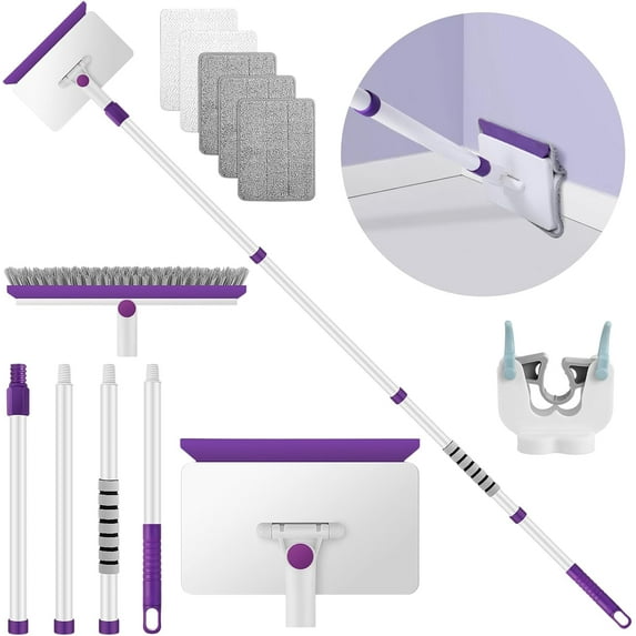 Baseboard Cleaner Tool with Handle, 60" Extendable Long Handle ...