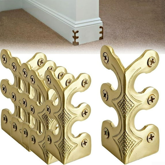 Baseboard Corner Protectors, 6/24Pcs Solid Brass Corner Guards for ...