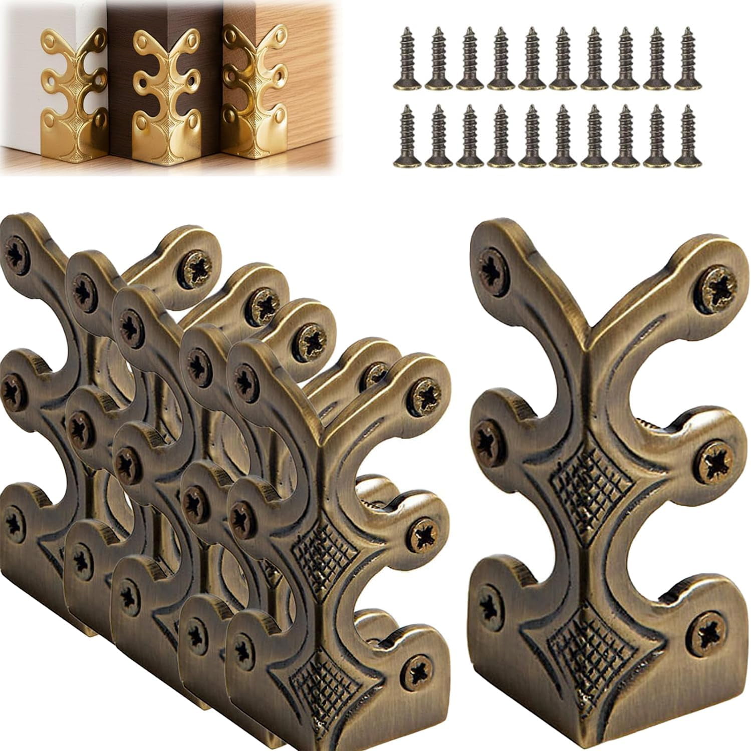 Baseboard Corner Protectors, 6Pcs Solid Brass Skirting Board Guards ...