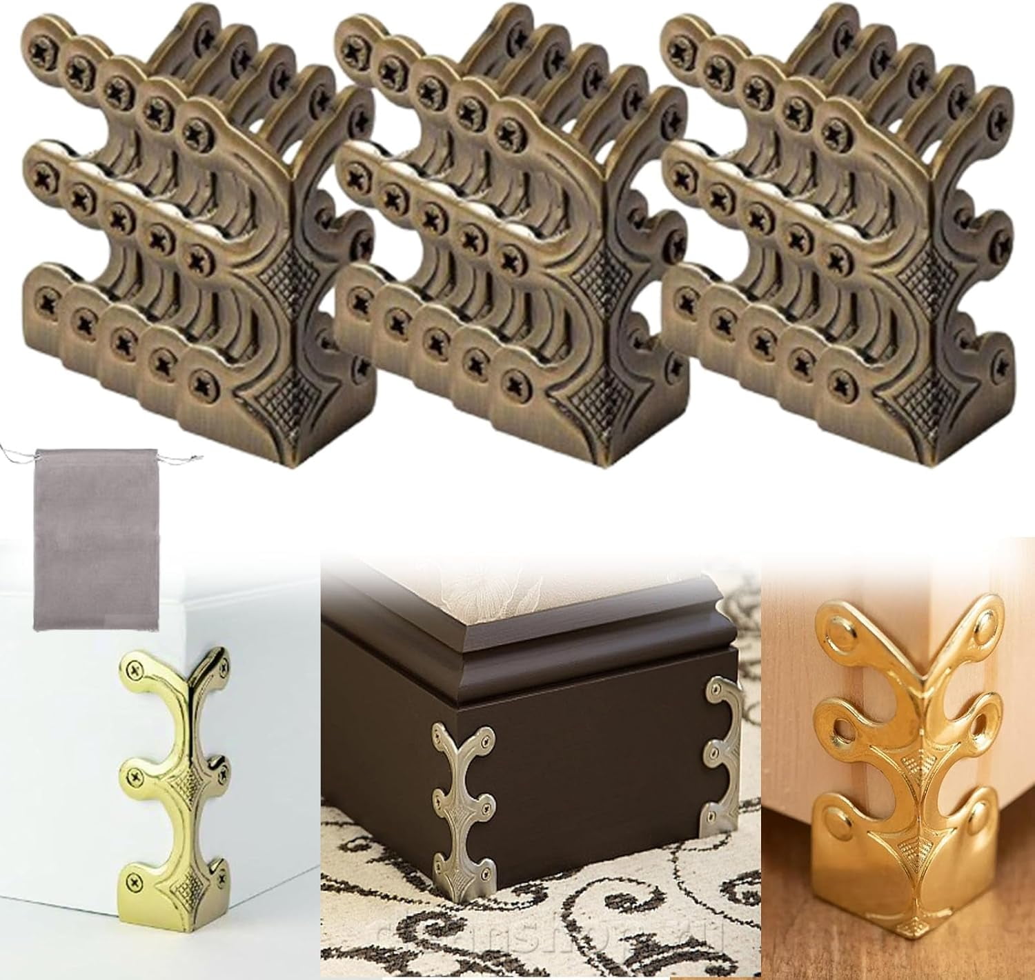 Baseboard Corner Protectors, Decorative Baseboard Shield, Vintage Solid ...