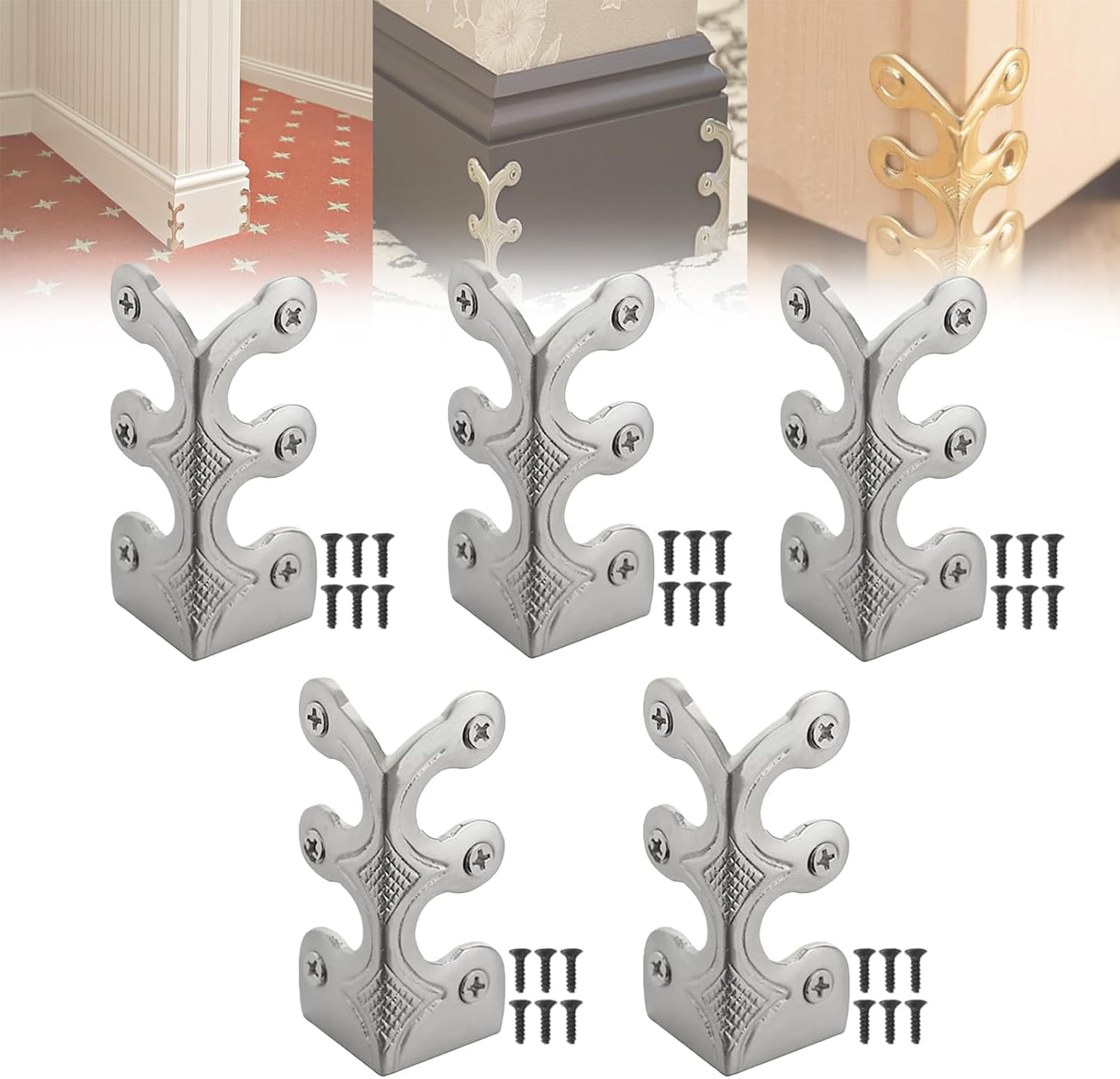 Baseboard Corner Protectors, Decorative Metal Edging for Wall and ...