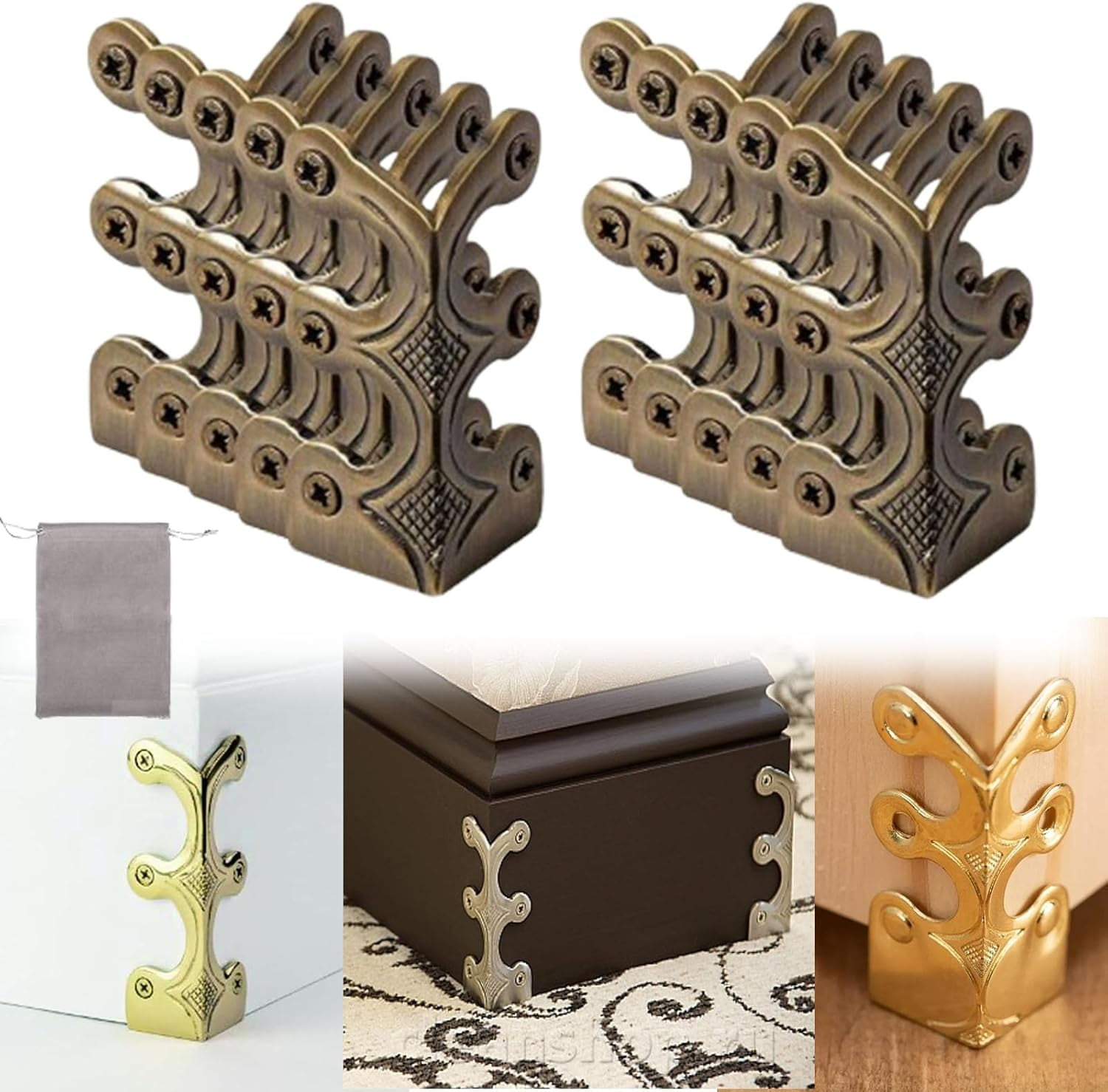 Baseboard Corner Protectors, Rustic Vintage Metal Corner Guard ...