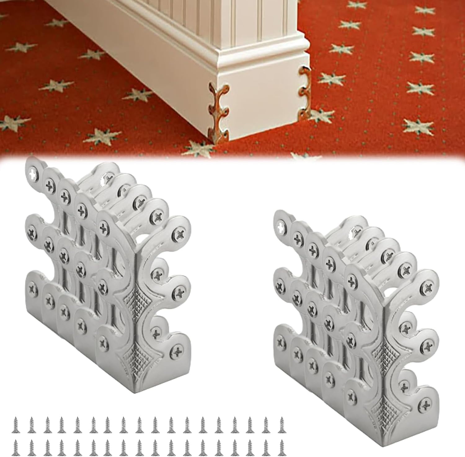 Baseboard Corner Protectors, Solid Brass Skirting Board Corner ...