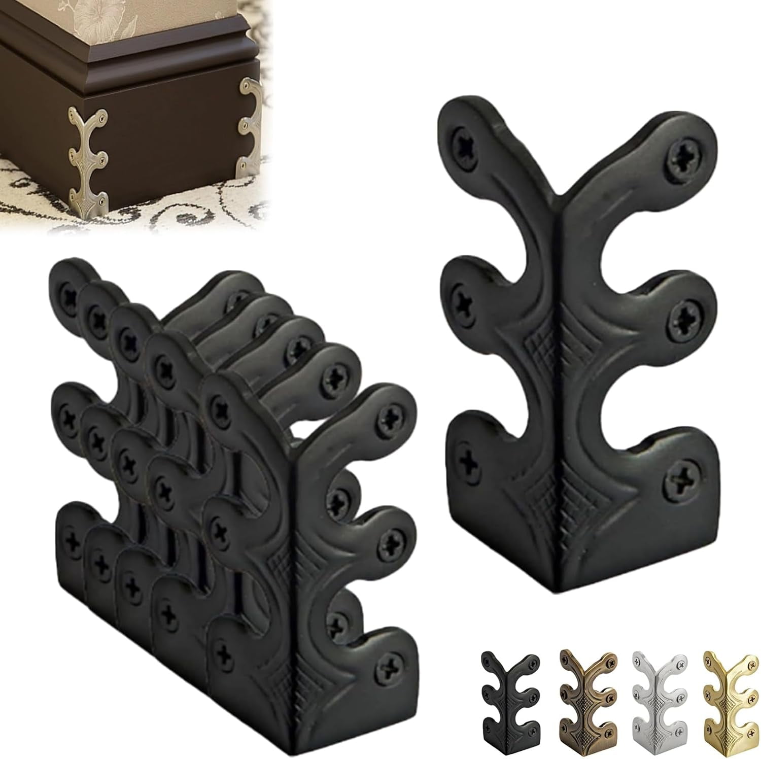 Baseboard Corner Protectors, Vintage Solid Brass Skirting Protectors ...