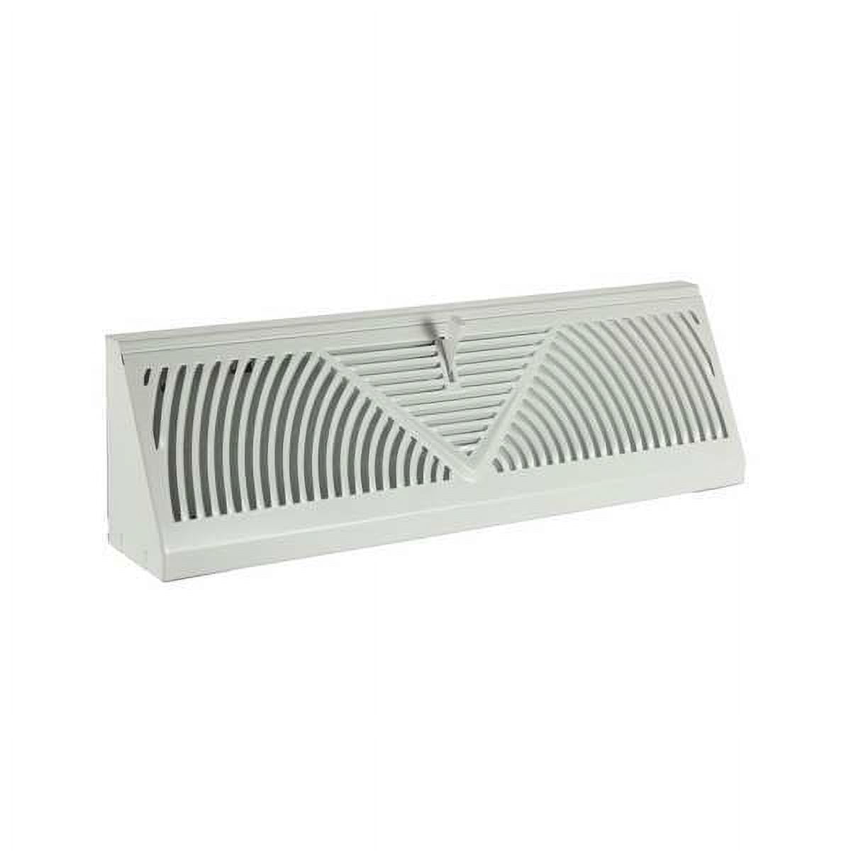 Baseboard Register, 15 in W x 4-1/2 in H x 2-3/4 in D, Louvered, White ...