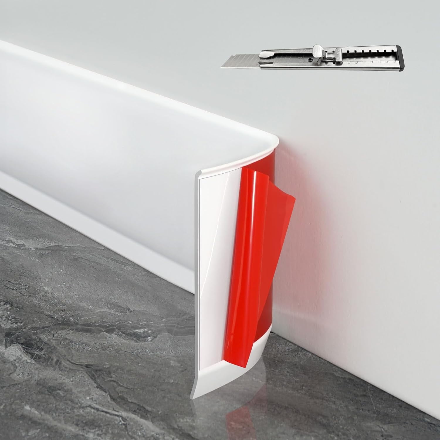 Baseboard Trim, 40 Feet *4 Inch Peel and Stick Flexible Baseboard ...