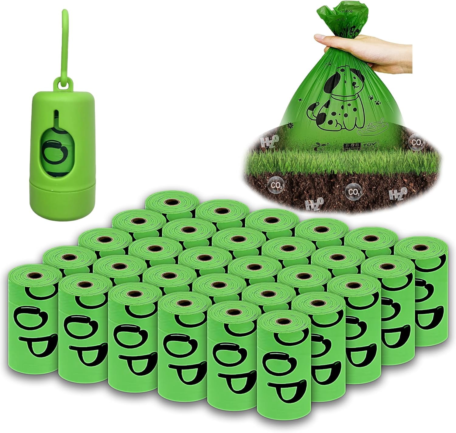 -Based Biodegradable Poop Bags, 13 in x 9 in 450 count with Dispenser ...