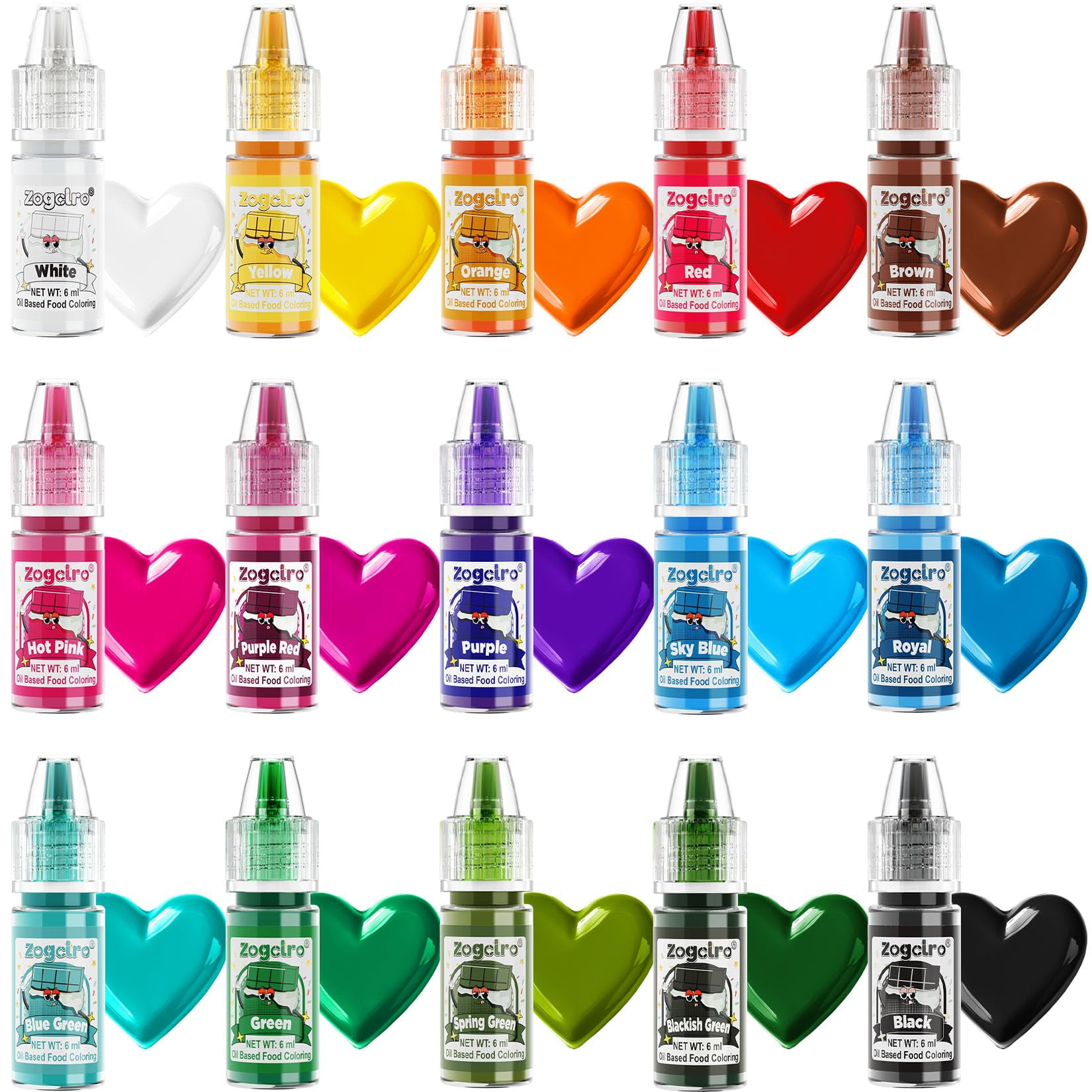 Based Food Coloring - 15 BSL1 Vibrant Rainbow Colors Food Dye Set ...