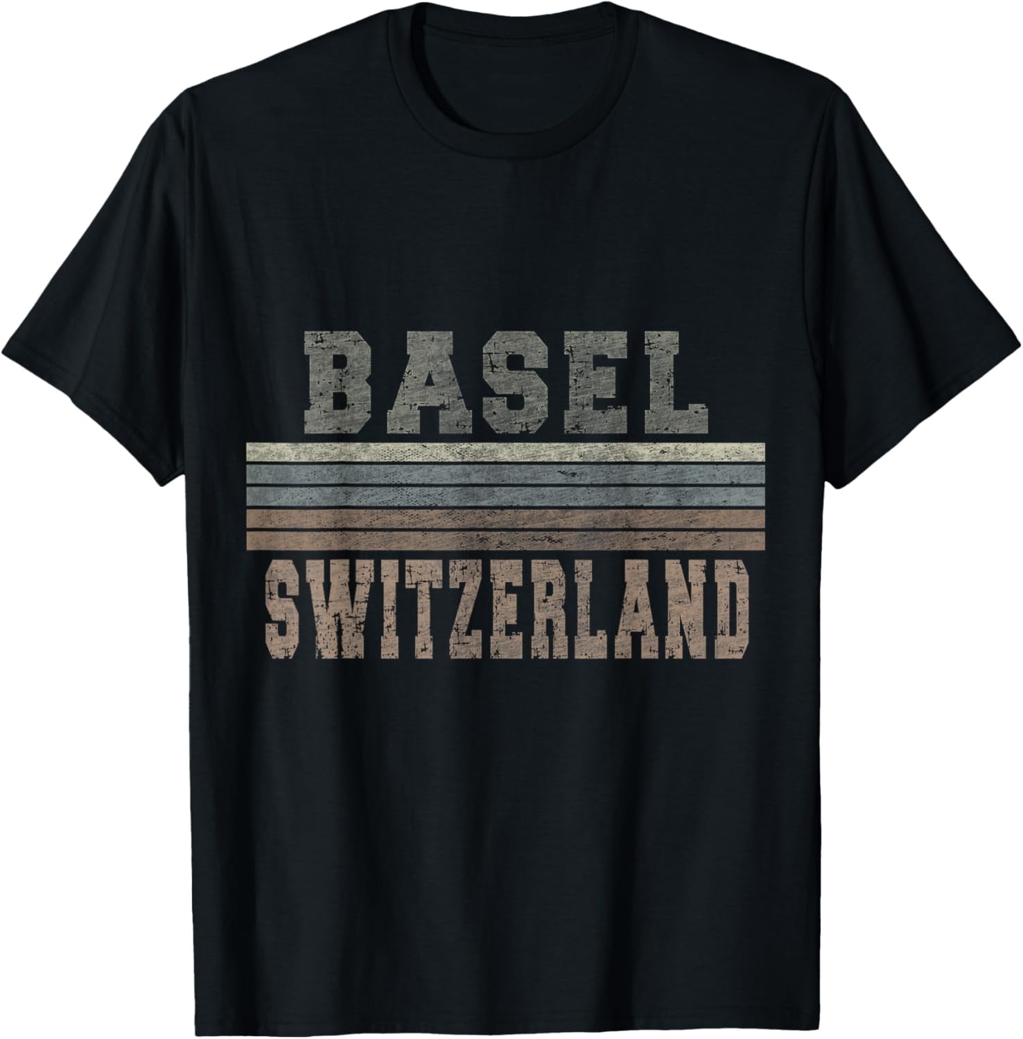 Basel Switzerland Retro Vintage Style Tshirt Distressed Text and ...