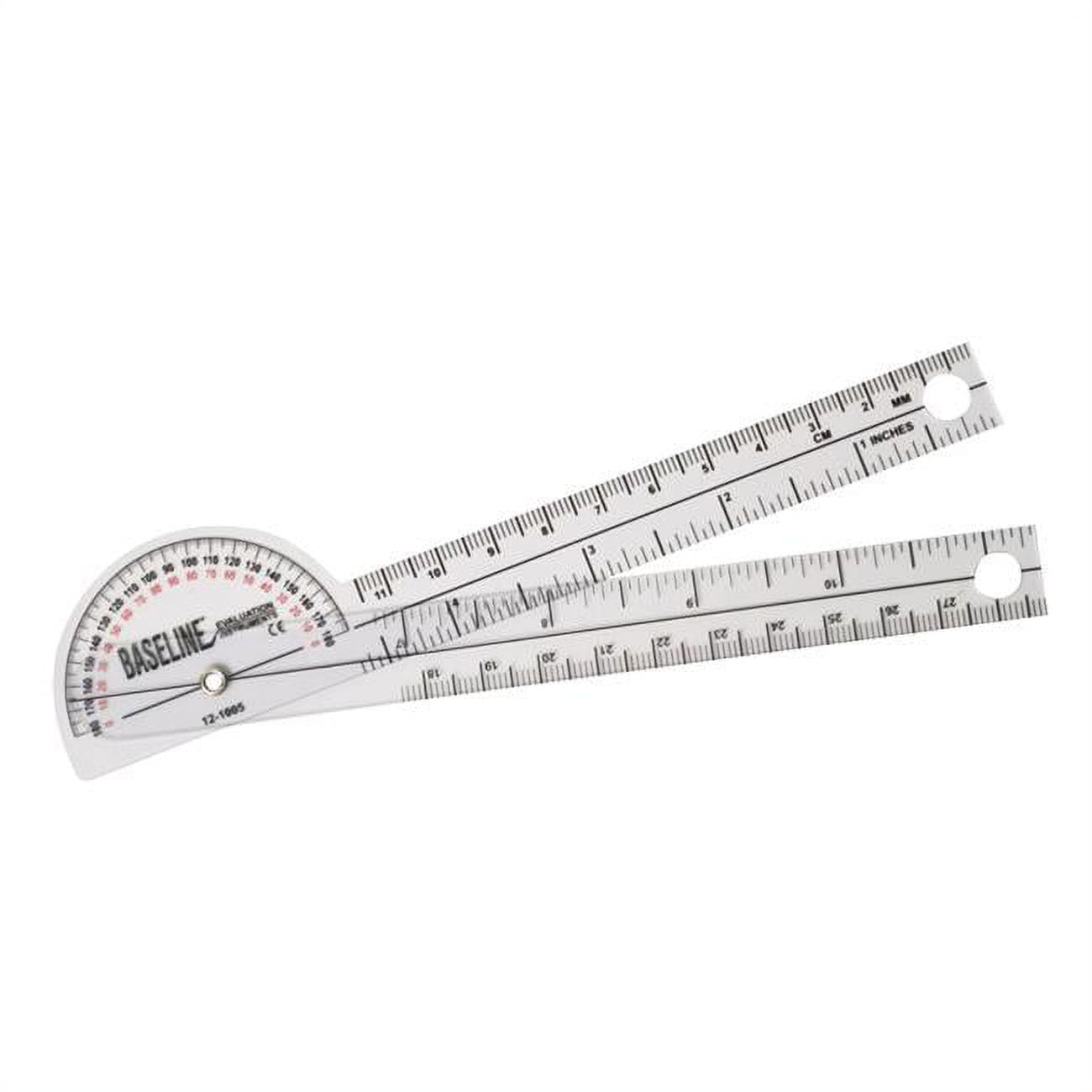 Baseline 360 degree clear plastic goniometer joint angle and range of ...