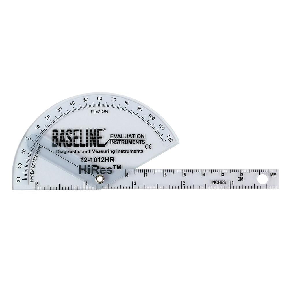 Baseline 360 degree clear plastic goniometer joint angle and range of ...