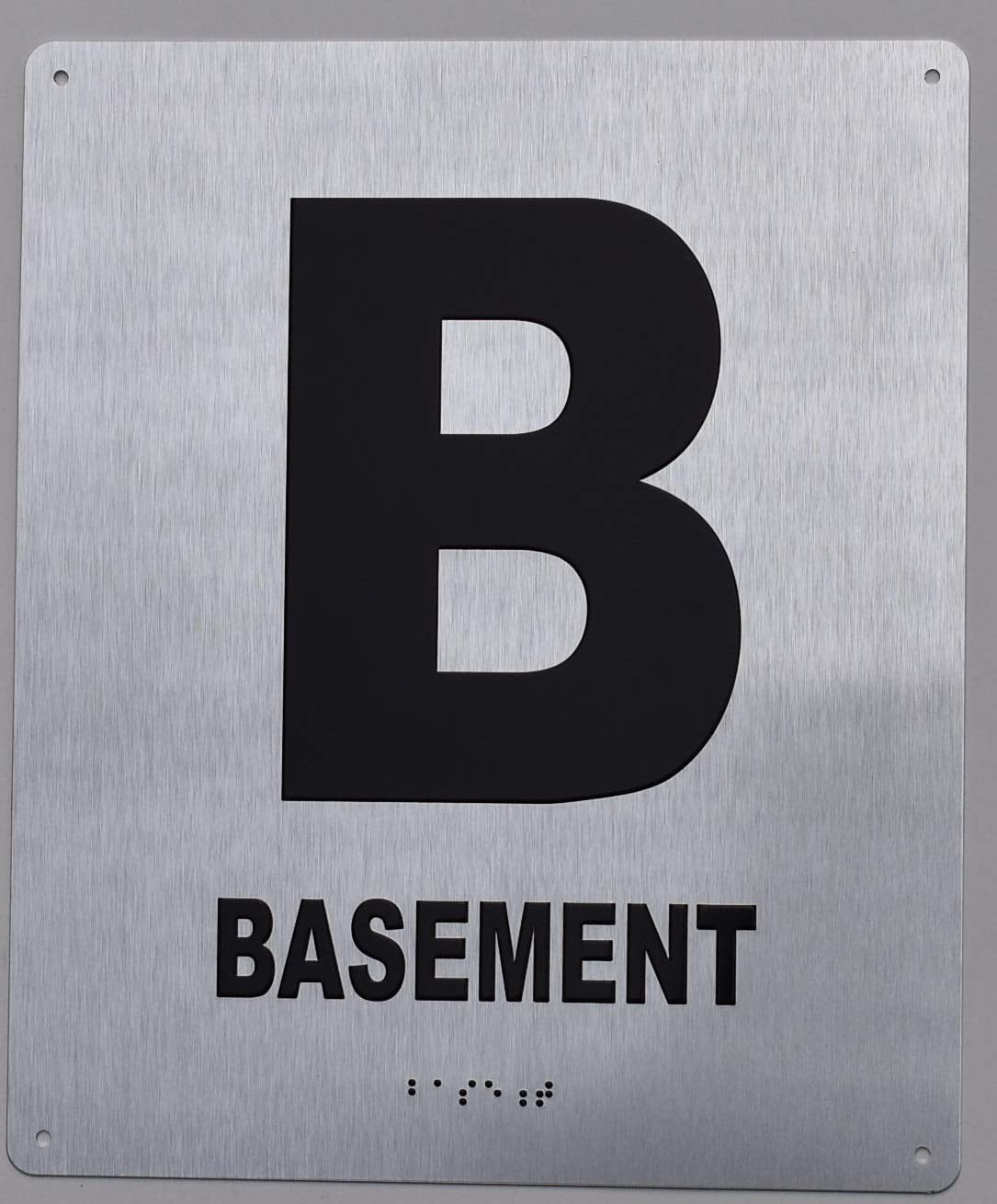 Basement Floor Number Sign- Tactile Touch Braille Sign (Aluminium ...