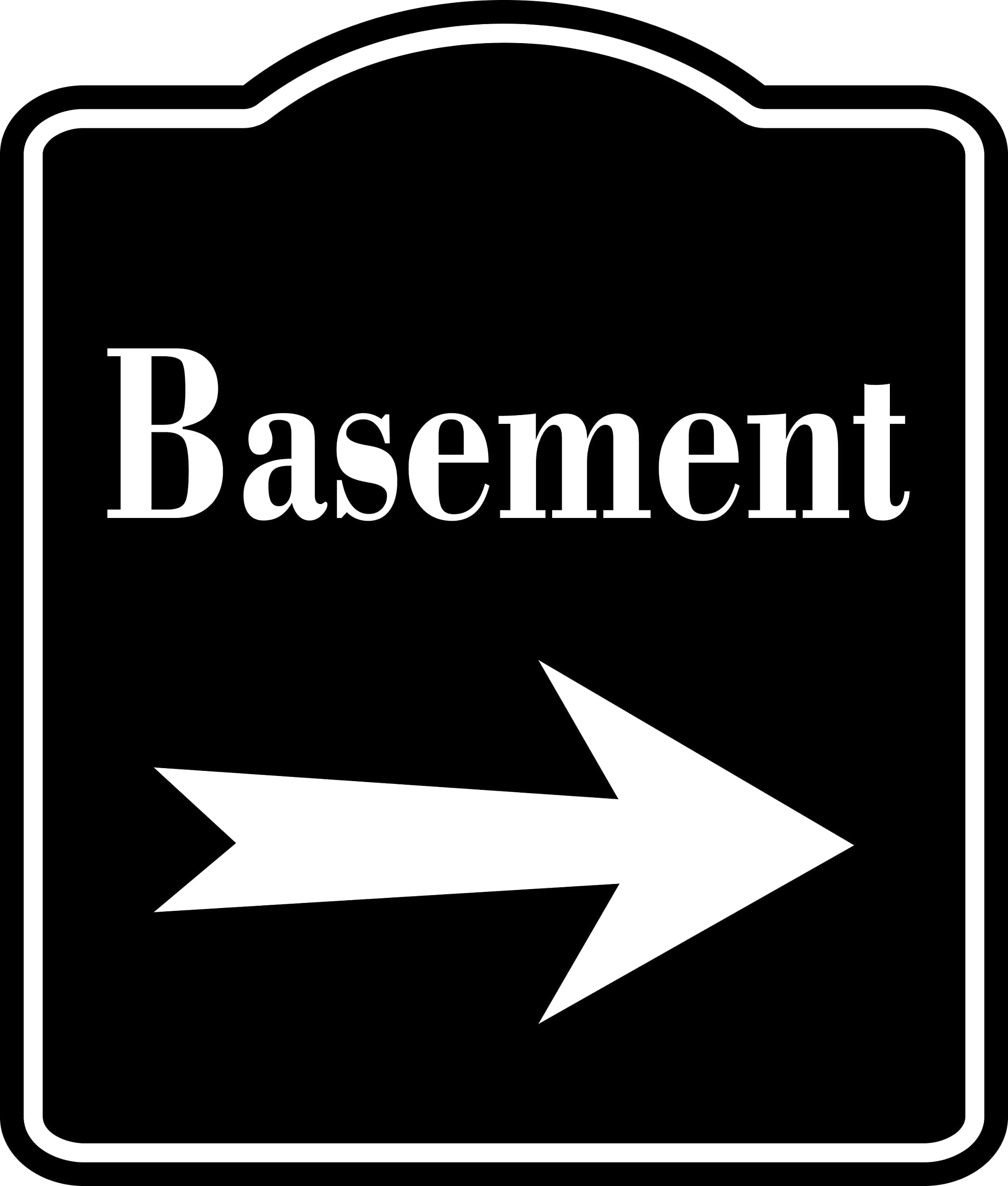 Basement Right Arrow BLACK Aluminum Composite Sign - Walmart.com