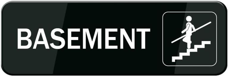 Basement Sign For House (With Strong Adhesive Tape), 9" X 3" Premium ...