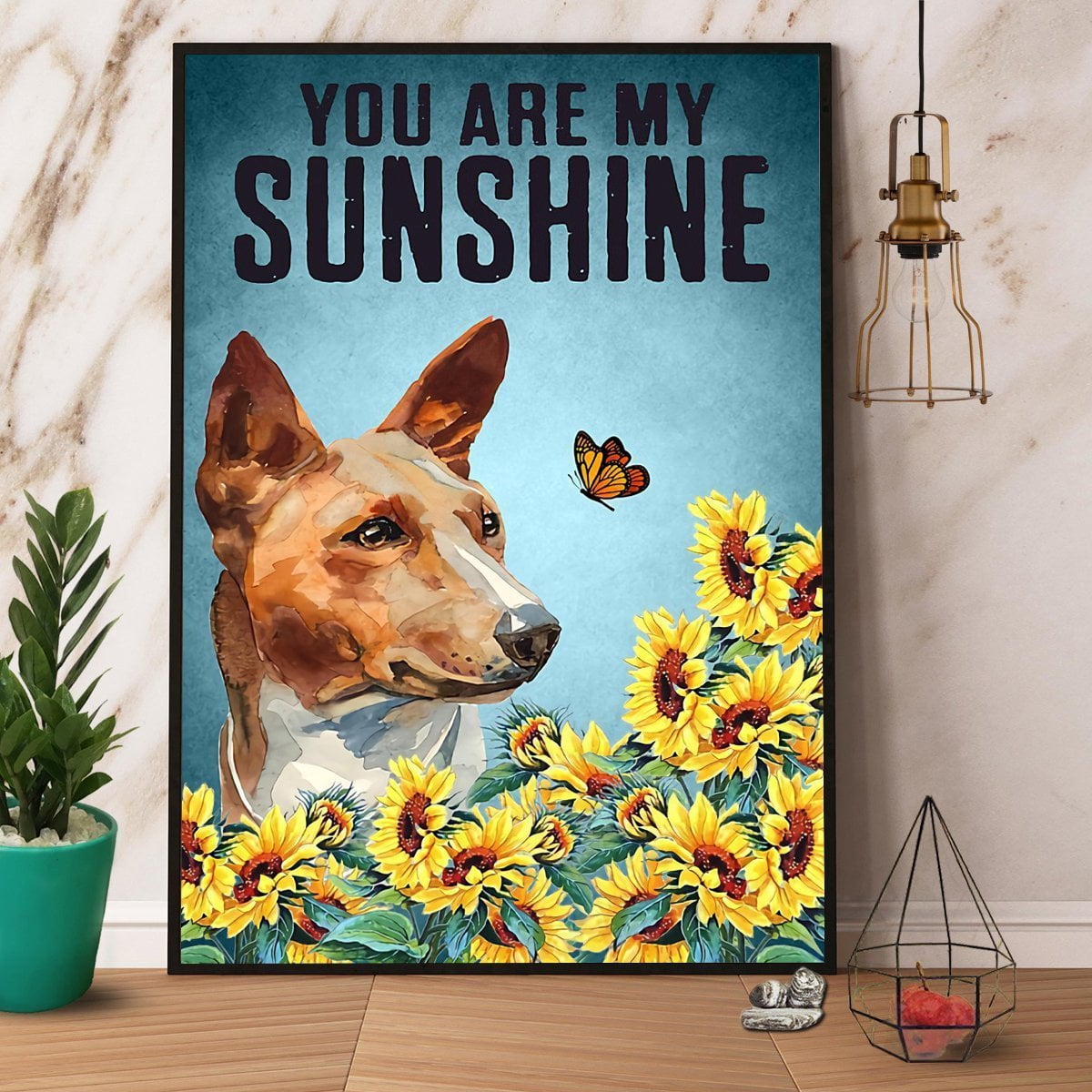 Basen Ji Dog Sunflower You Are My Sunshine Satin Poster Wall Art Decor ...