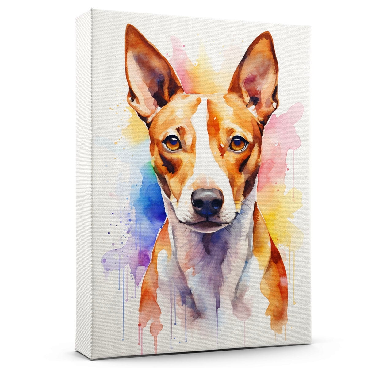 Basenji Canvas Wall Art Famous Oil Paintings Monets Watercolor Dog ...