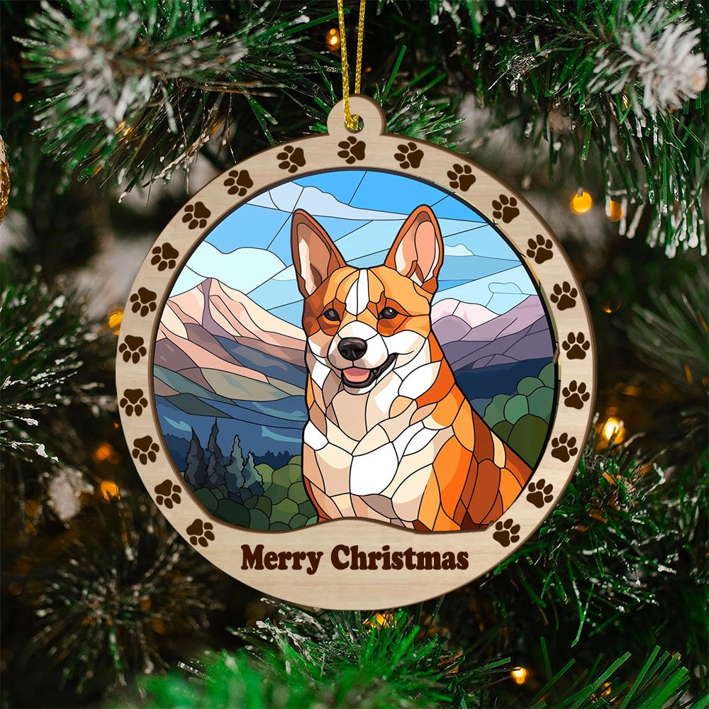 Basenji Christmas Tree Dog Ornament, Basenji Dog Stained Glass ...