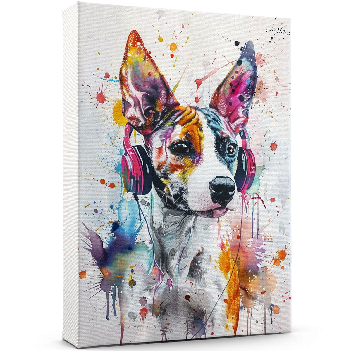 Basenji Dog Art Print Canvas, Wall art Painting Decor, Puppy Pop Art Home Decor Artwork For ...