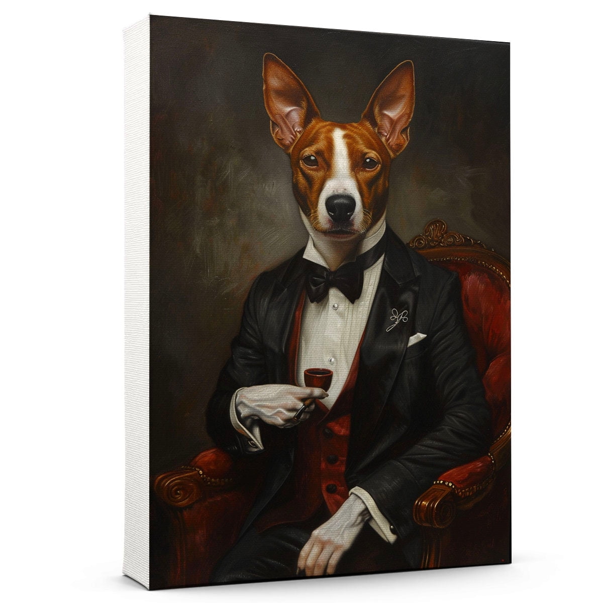 Basenji Dog Painting Poster Art Print Home Dog Canvas Wall Art Bedroom Decor Painting Canvas ...