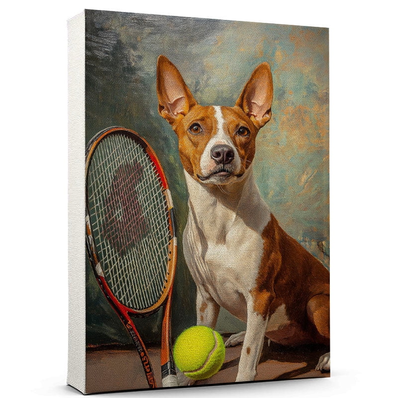 Basenji Dog Stretched Canvas Size 8x12 Tennis Canvas – Funny Basenji ...