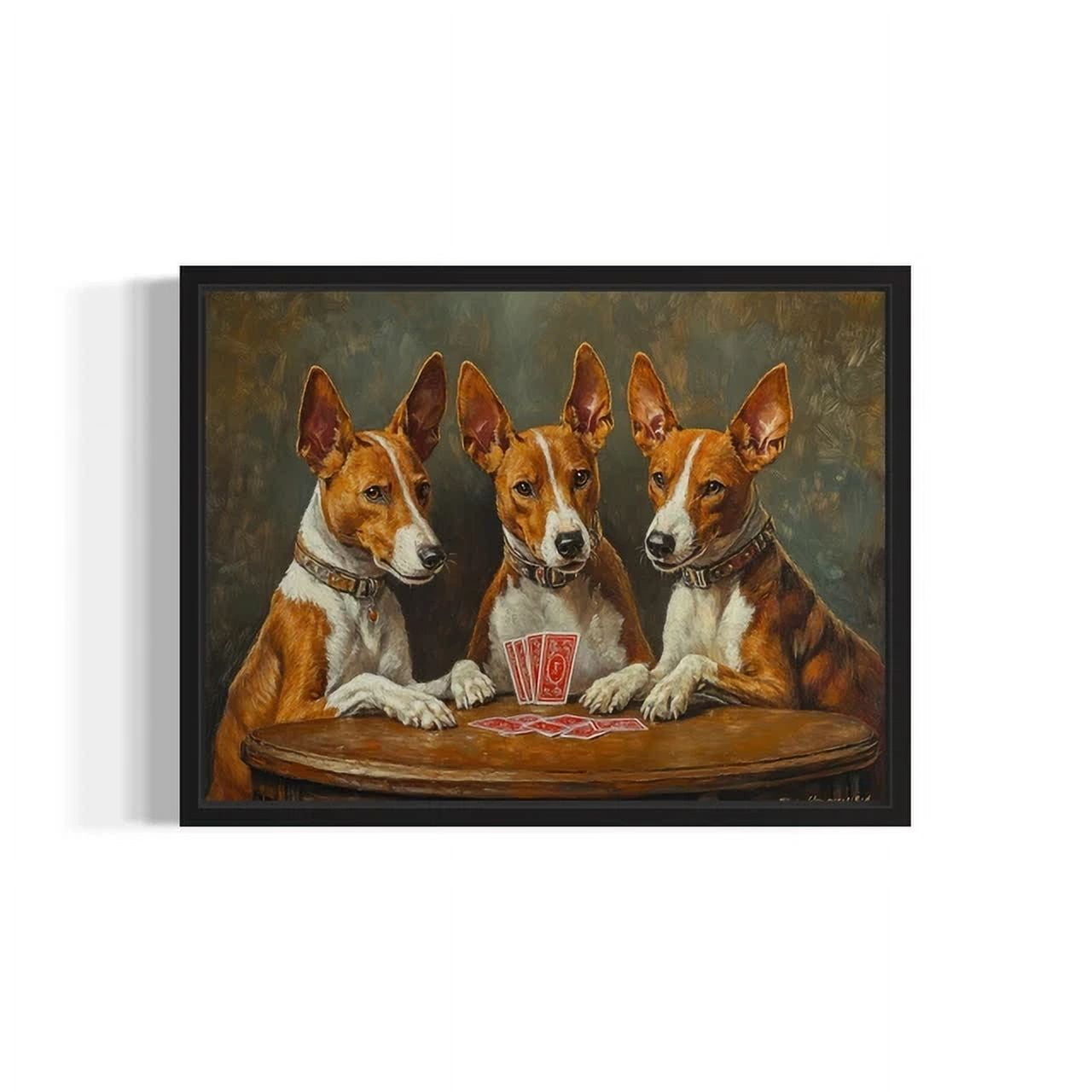 Basenji Dogs Playing Cards Art Print Wall Art Painting Artwork Painting NO FRAMED POSTER ...