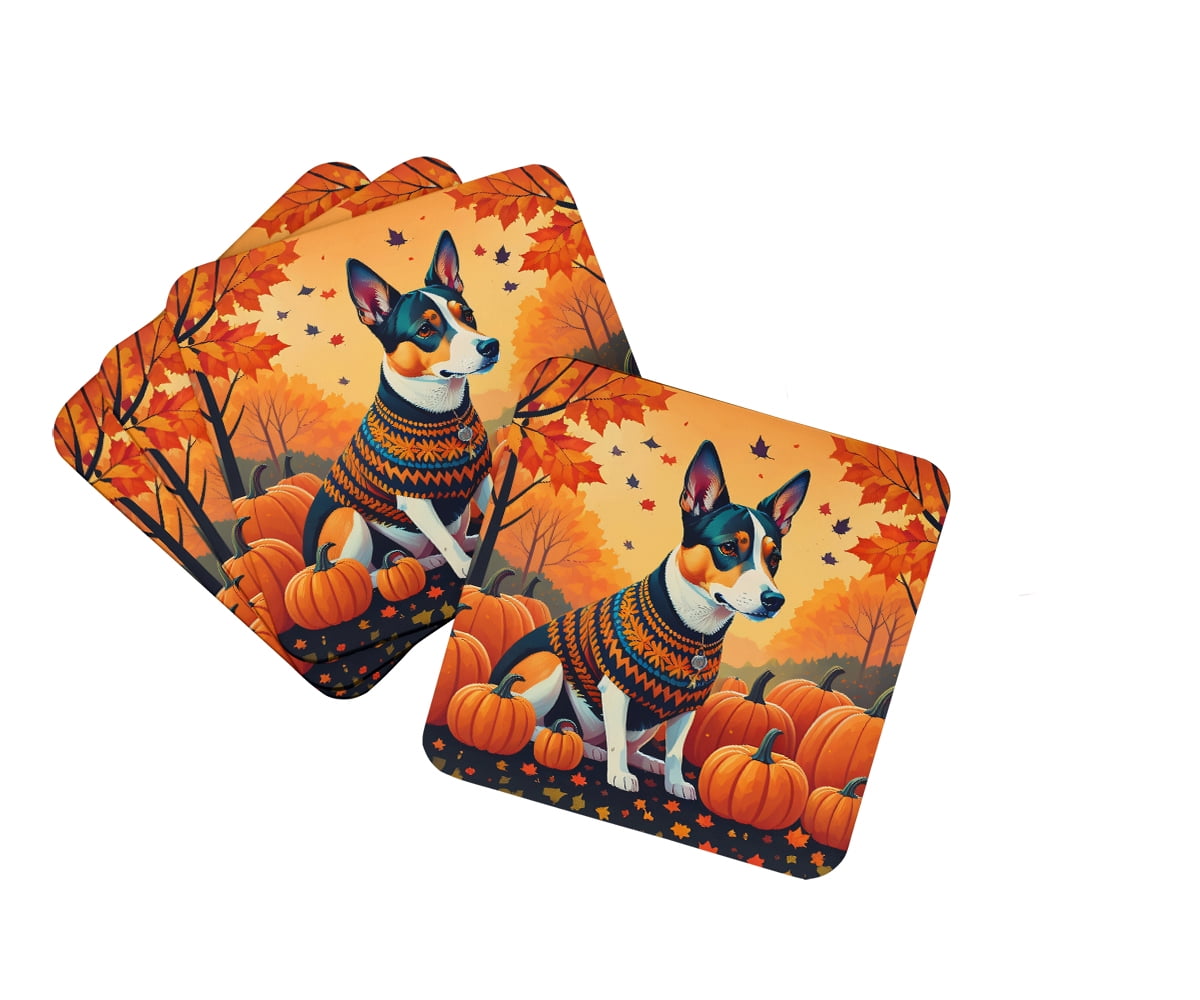 Basenji Fall Foam Coaster Set of 4 3.5 in x 3.5 in - Walmart.com