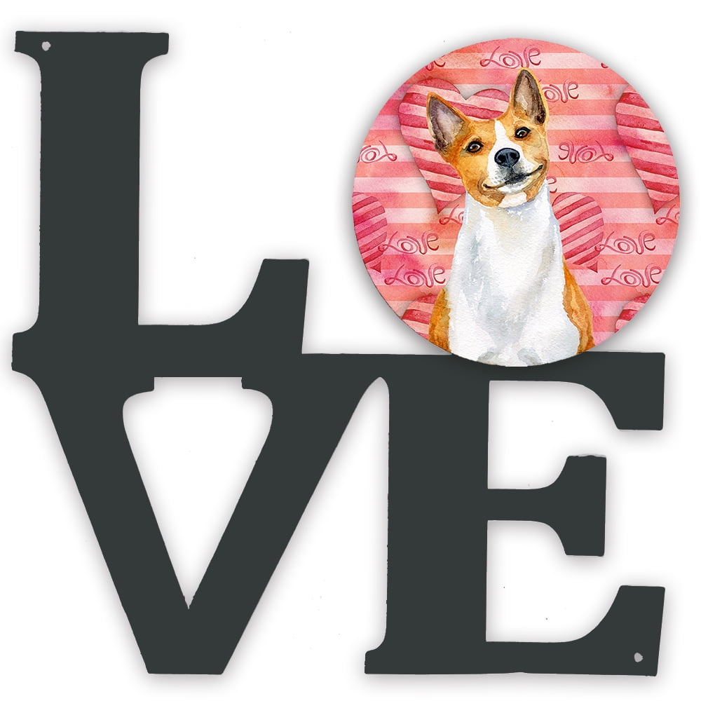 Basenji Love Metal Wall Artwork LOVE Red - Walmart.com