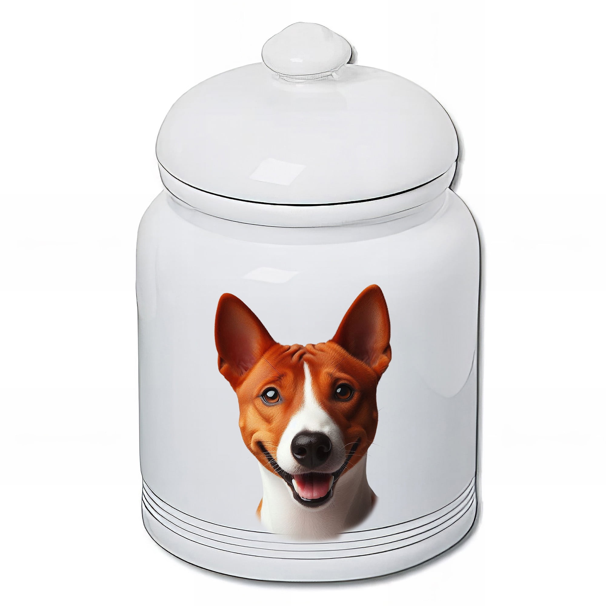 Basenji Red and White - Best of Breed Dog and Cat Ceramic Treat Jar ...