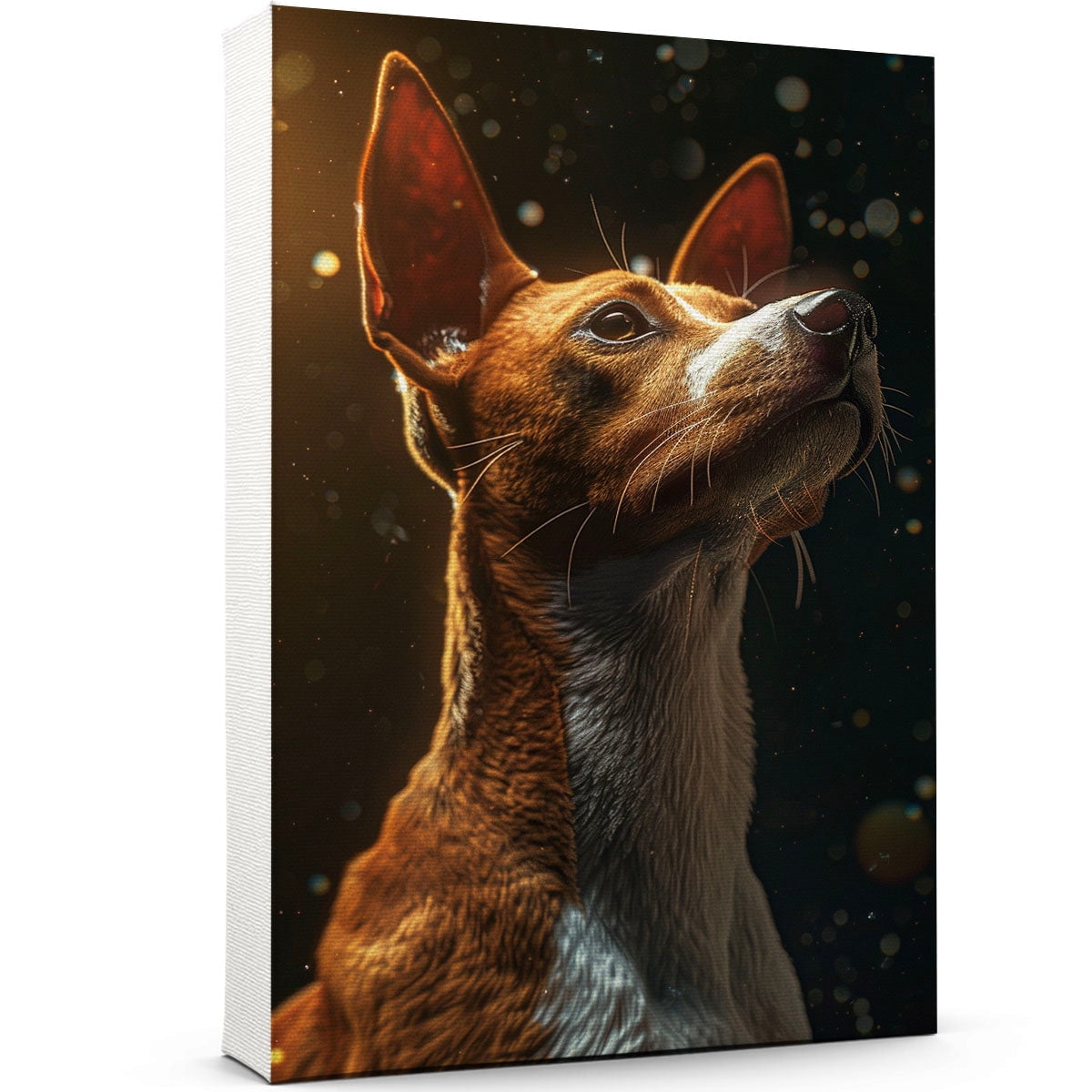 Basenji Space Poster Wall Art Funny Dog - Basenji Dog Canvas Wall Art ...
