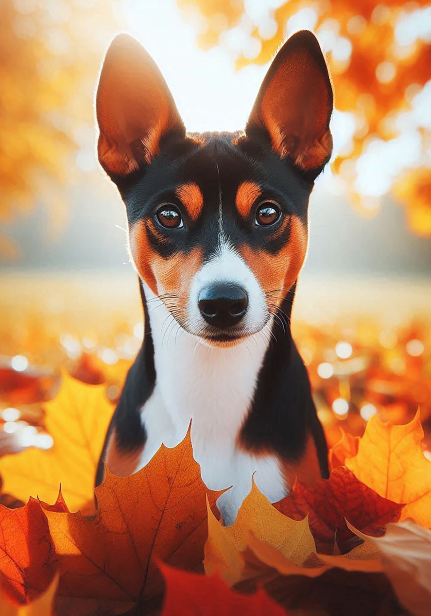 Basenji Tri - Best of Breed DCR Falling Leaves Garden Flag 12" x 17 ...