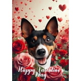 Basenji Tri - Best of Breed Valentines Day Outdoor House Flag 28" x 40 ...