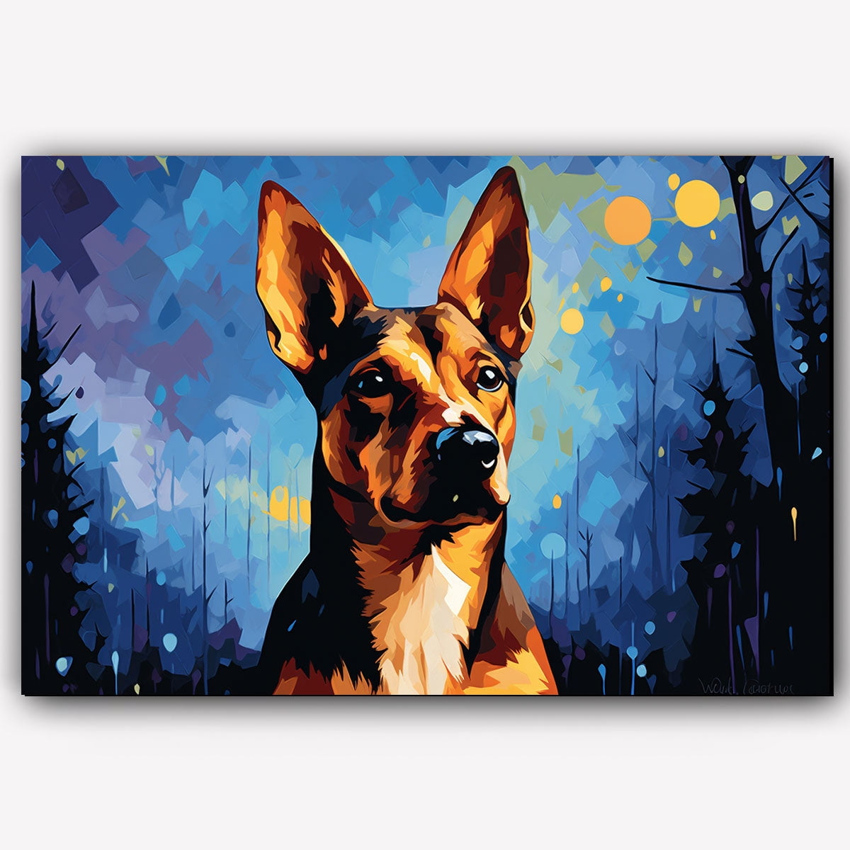 Basenji Watercolor Dog Art Print Canvas, Wall art Painting Decor, Puppy Pop Art Home Decor ...