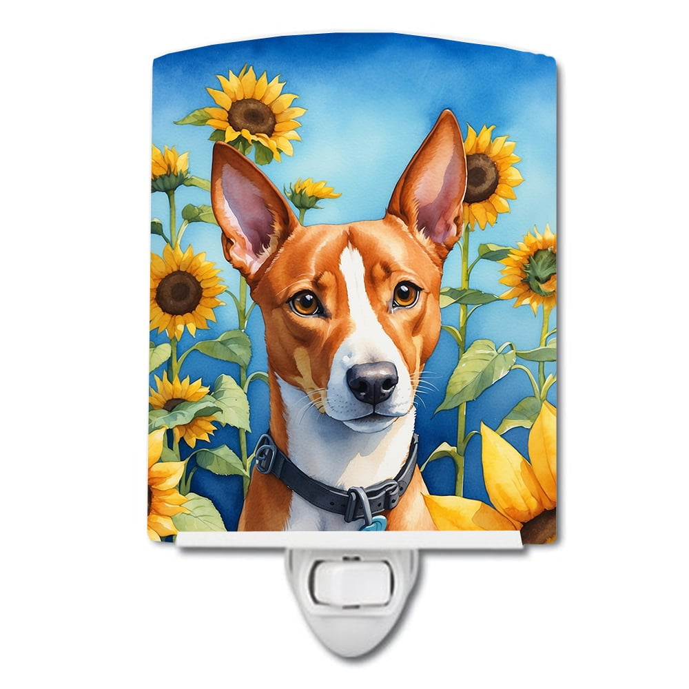 Basenji in Sunflowers Ceramic Night Light 4 in x 6 in - Walmart.com