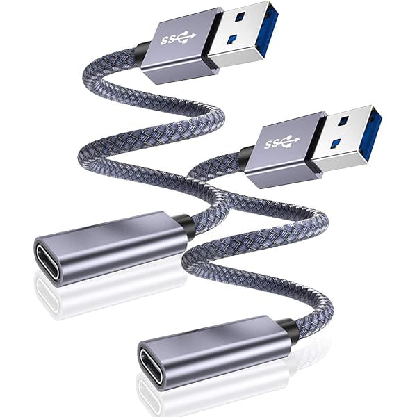 Basesailor USB C Female to USB 3.0 Male Adapter 0.75FT 2Pack,USB to ...