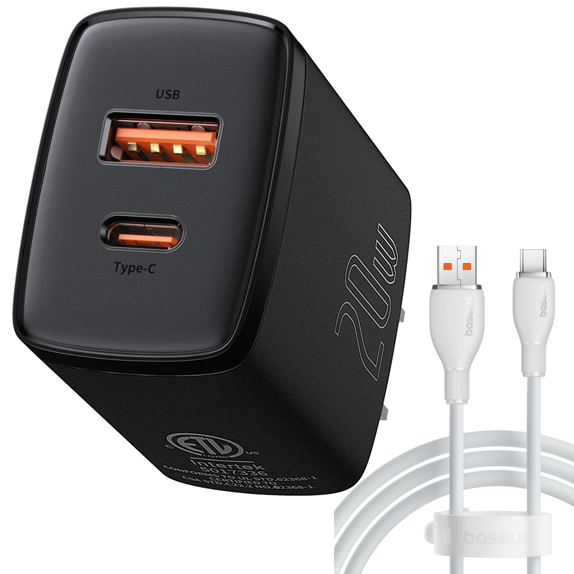 Baseus 20W USB C Charger Dual Port USB Wall Charger Type C Charger ...